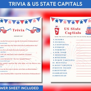 July 4th Summer Party Games Bundle - Fun Activity for American ...