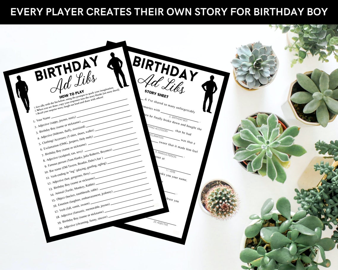 Adult Birthday Ad Libs Game Printable for Funny Story for - Etsy