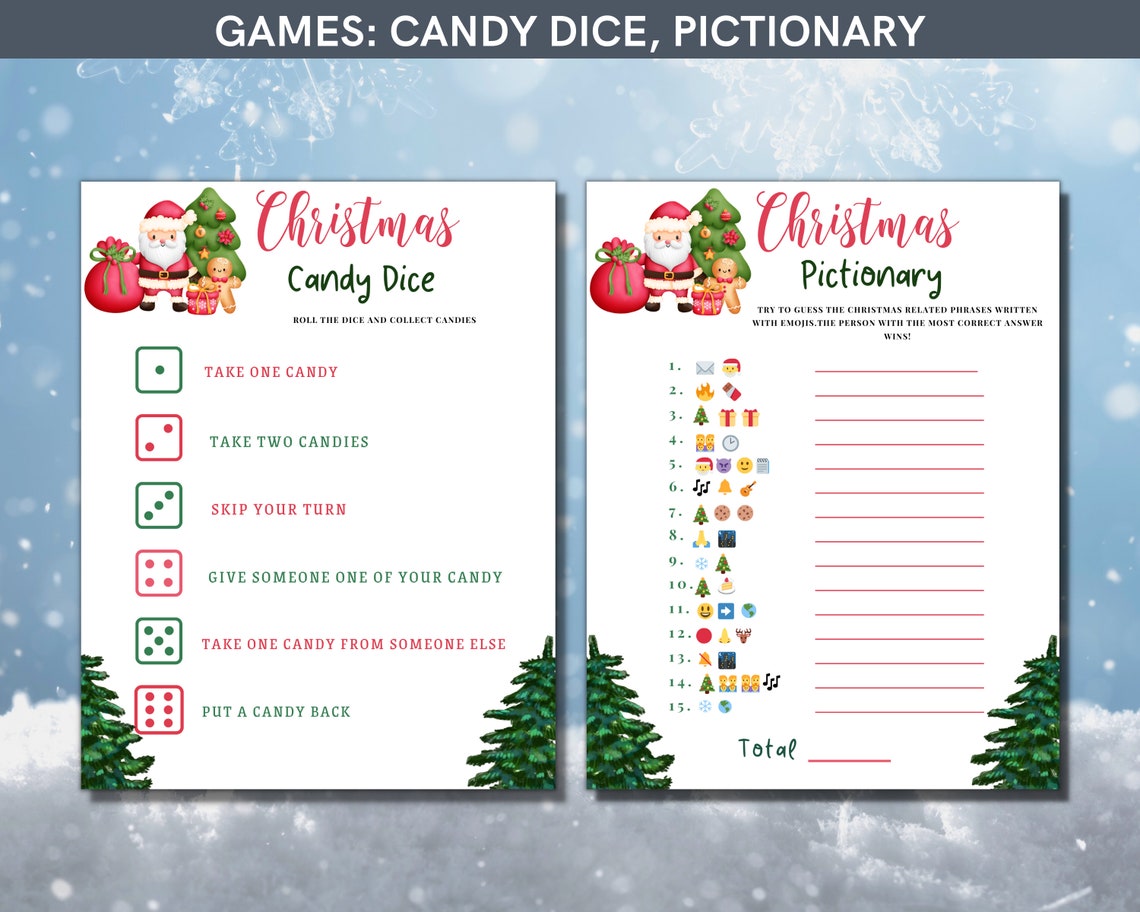 Kids Christmas Party Games Bundle for Holiday Fun Use as | Etsy