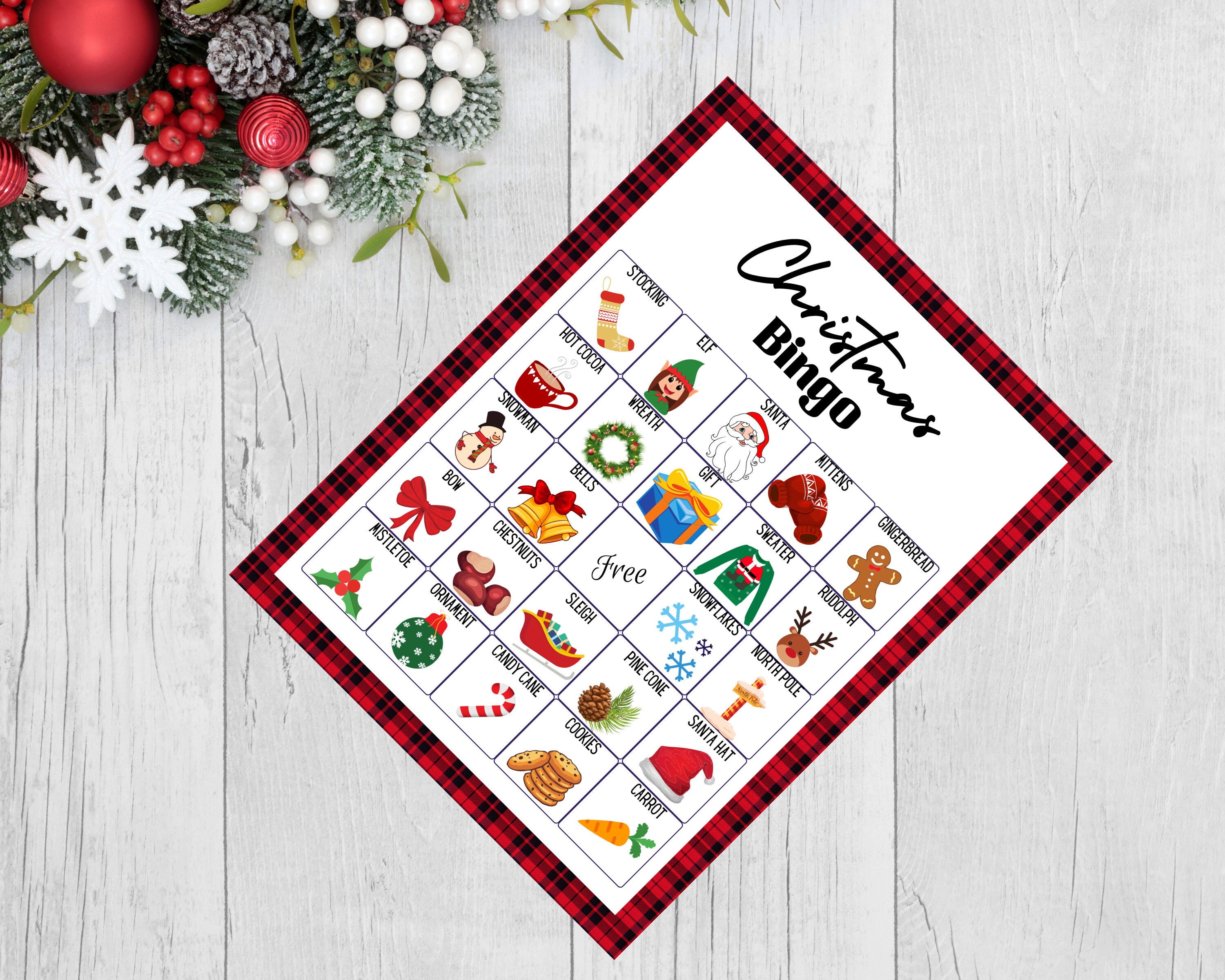 Kids Christmas Bingo Game for Fun Holiday Activity With Family and ...