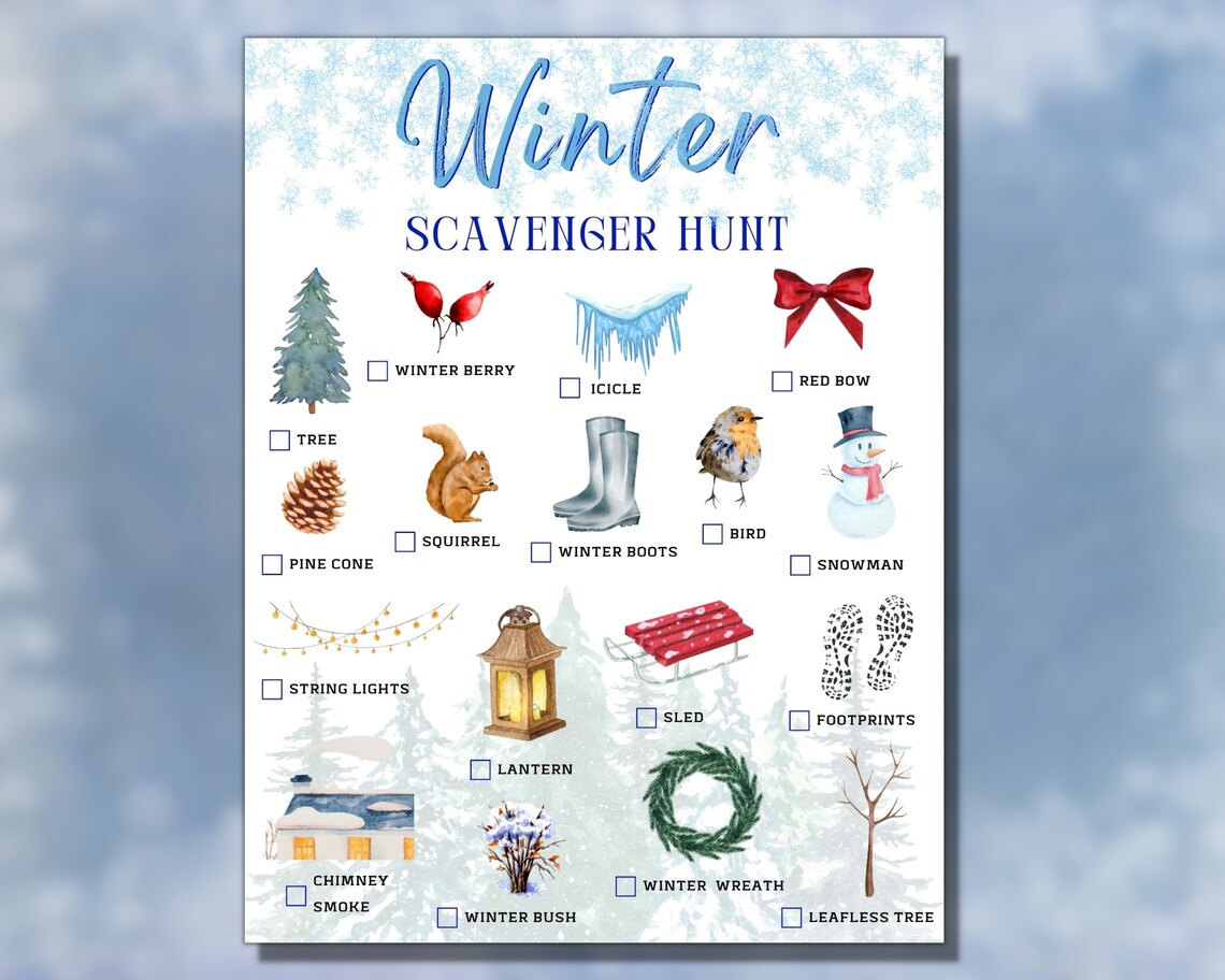 Winter Scavenger/ Treasure Hunt Game for Kids, Teens & Adults - Picture ...