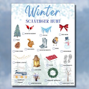 Winter Scavenger/ Treasure Hunt Game for Kids, Teens & Adults Picture ...