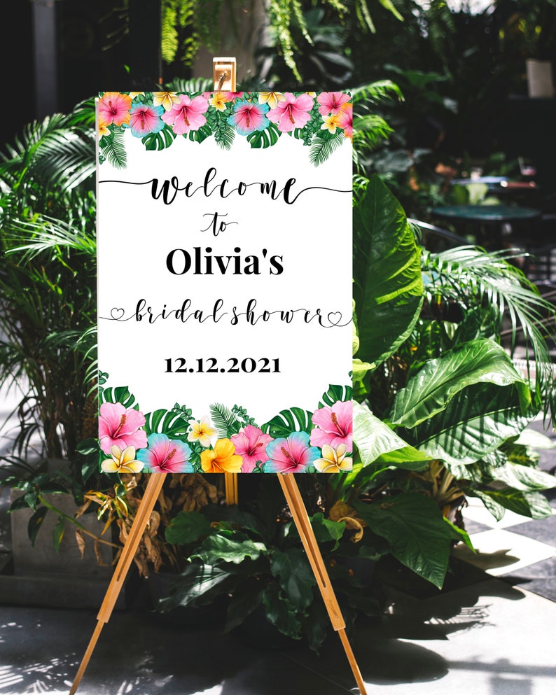 Hawaiian/ Tropical Welcome Sign Board for Party Use for | Etsy