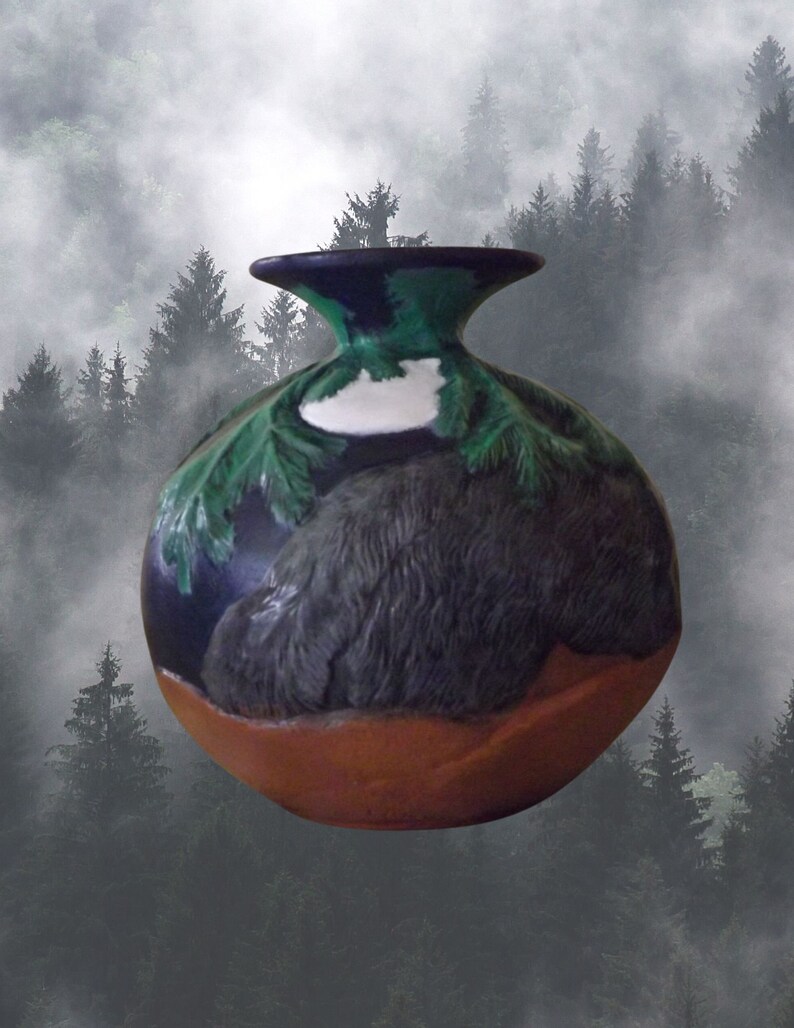 This Wolf Vase is Very Unique. It is a Hand-painted Piece We Think You ...