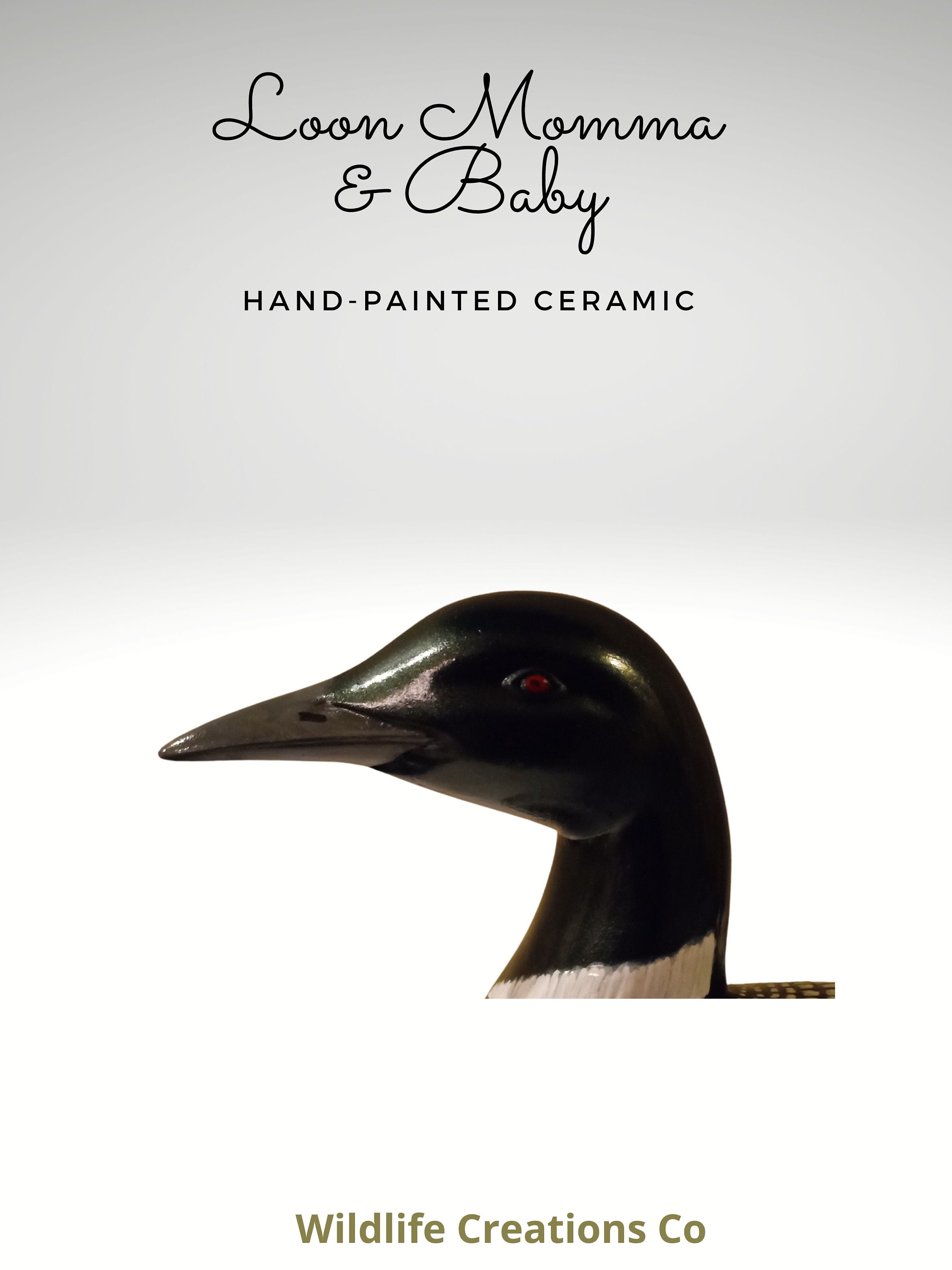 Beautiful Loon With Baby. Hand-painted Ceramic, Made in the USA - Etsy