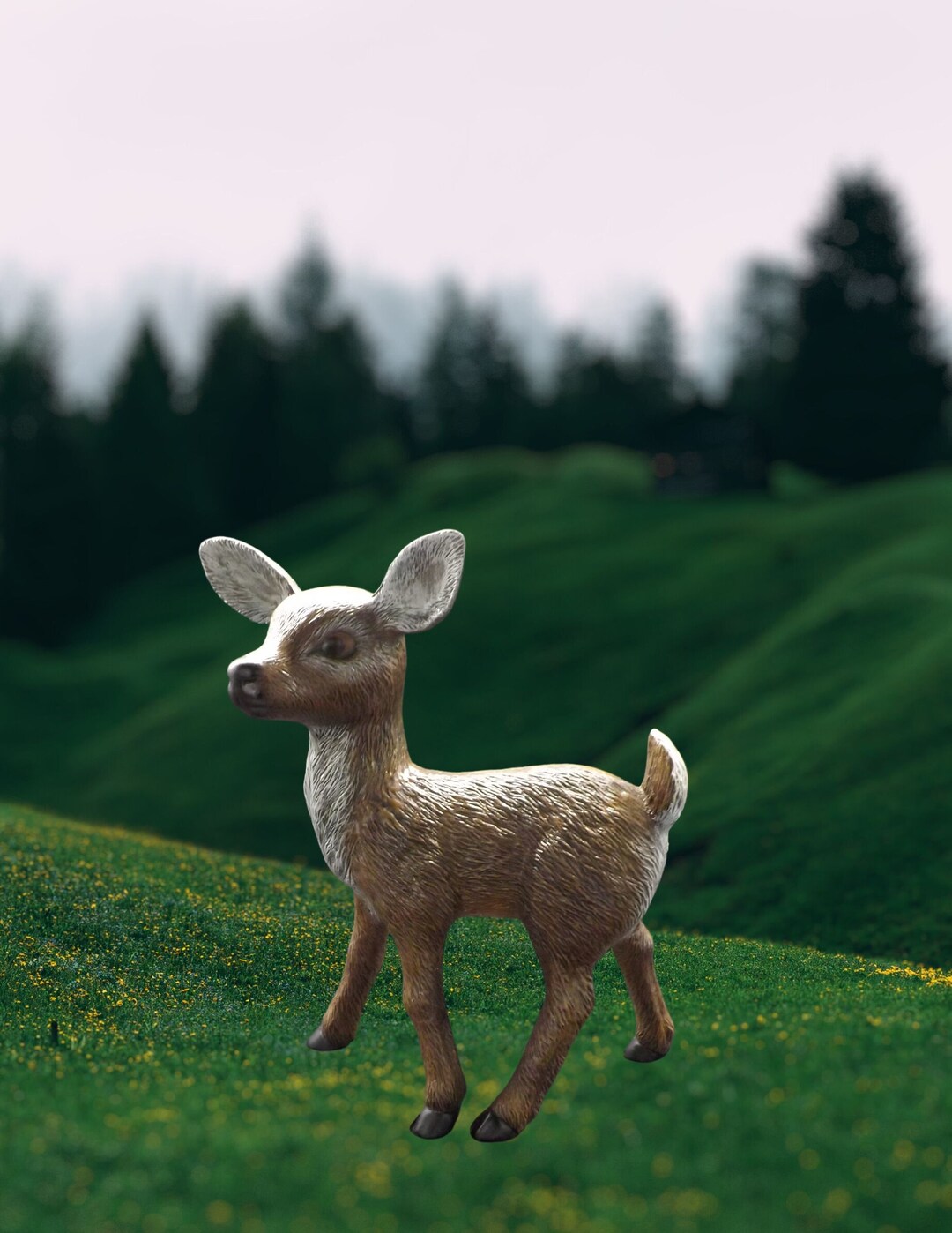 Hand-painted Ceramic Doe Statue: Realistic Wildlife Decor - Etsy