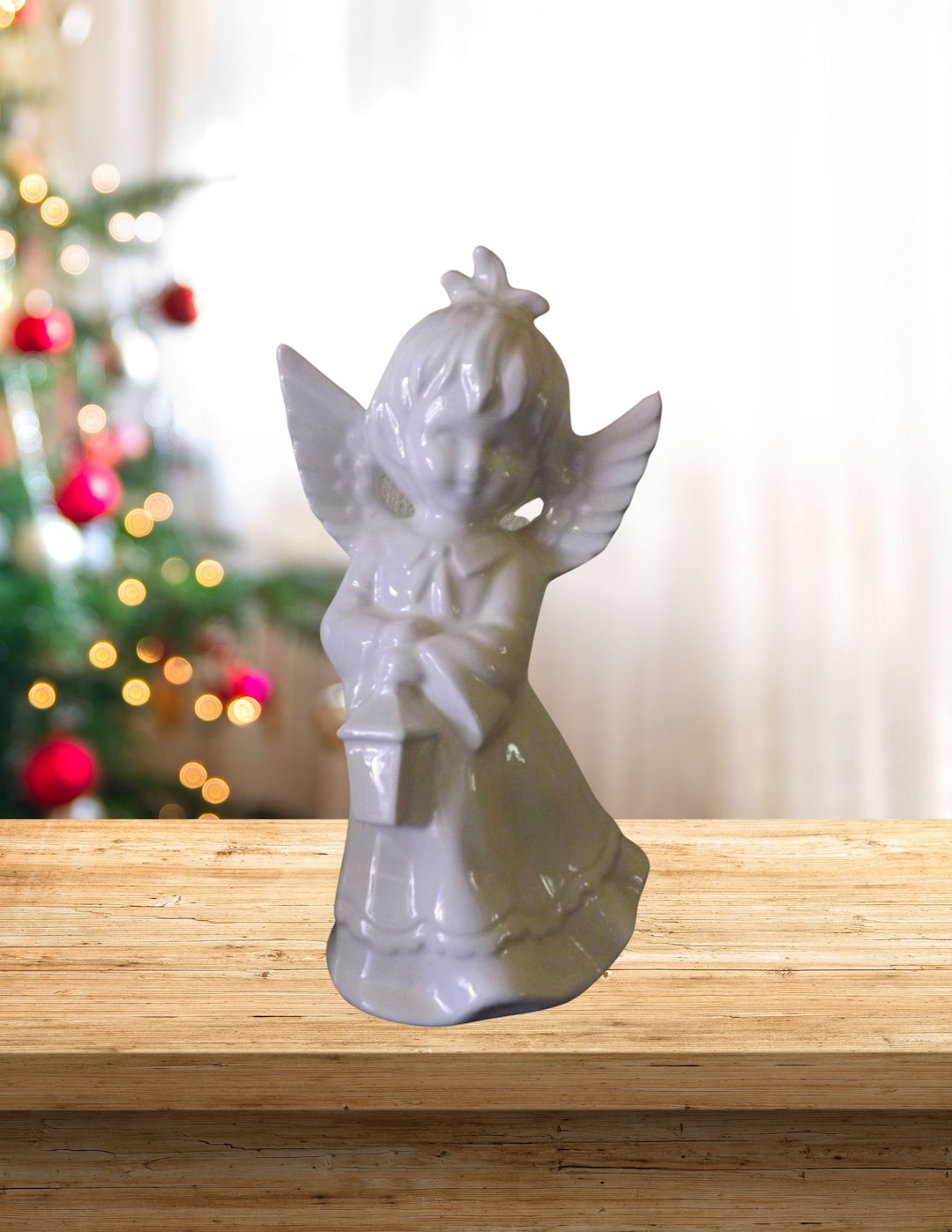 Angel Holding Lantern. Finished Glazed. - Etsy