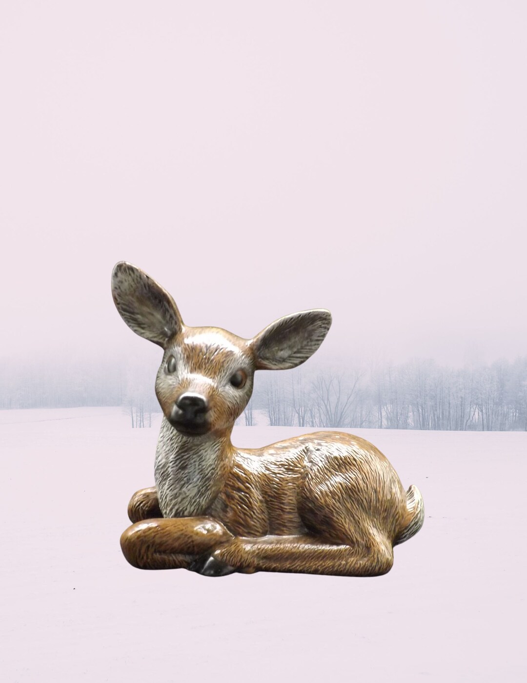 Resting Doe is a Beautiful Realistic Hand-painted Ceramic Statue. - Etsy