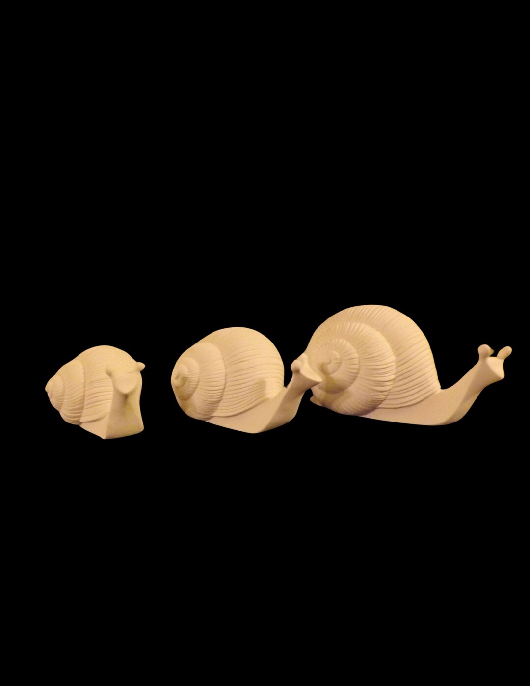 Set of 3 Snails. Ready to Paint Bisque. Made in the USA - Etsy