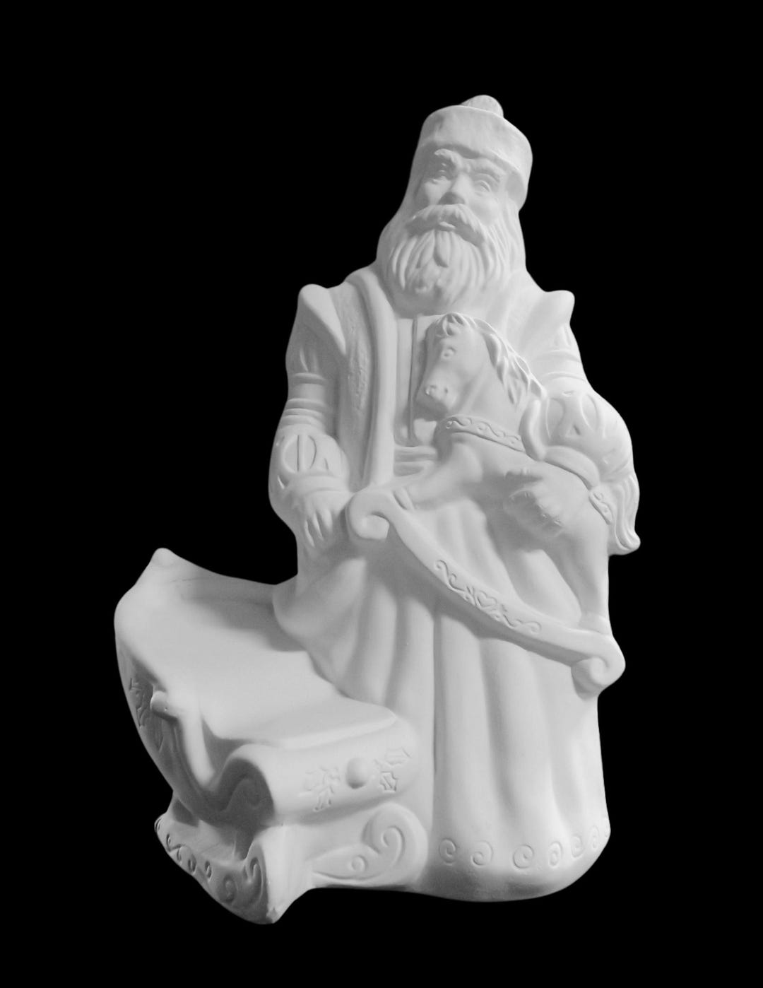 Bulgarian Old World Santa and Sleigh ready to Paint - Etsy