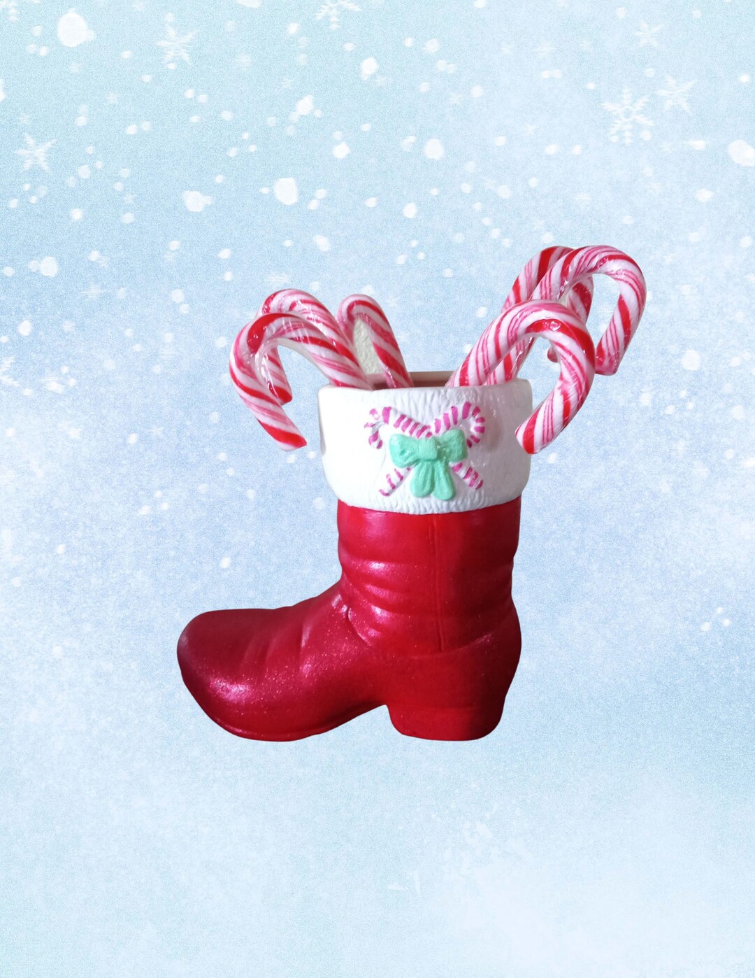 Glittery Santa Boot: Handmade Christmas Candy Holder - Etsy