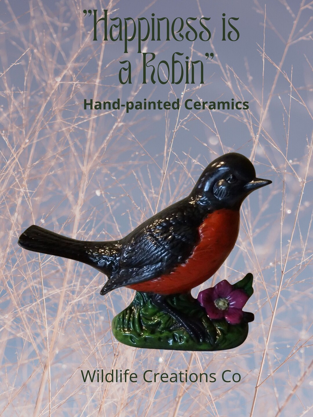 Handcrafted Robin Figurine: Ceramic Bird Decor - Etsy