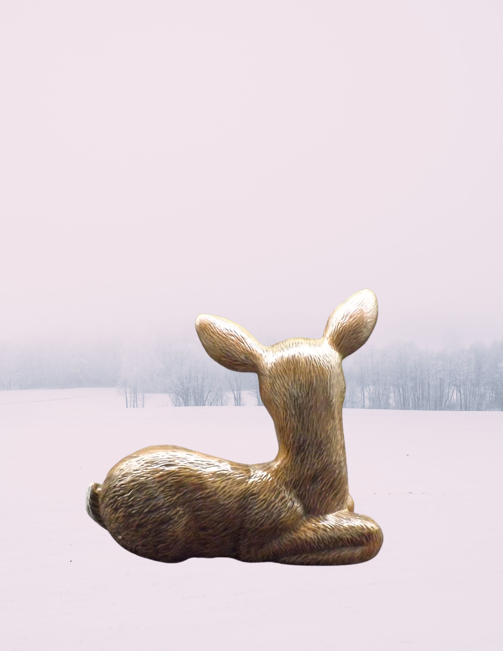 Resting Doe is a Beautiful Realistic Hand-painted Ceramic Statue. - Etsy