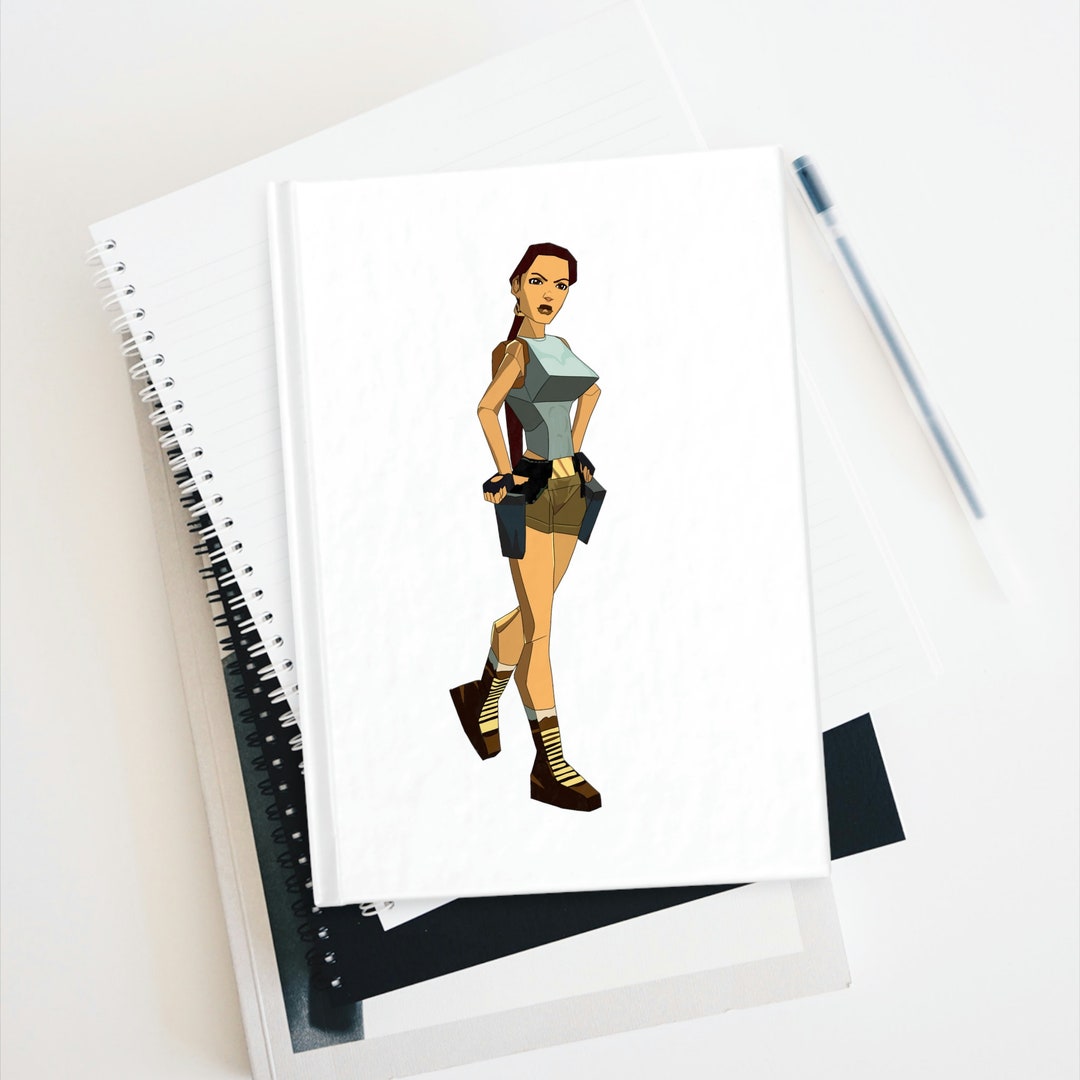 PS1 Lara Croft Adventure Log Ruled Notebook - Tomb Raider Inspired ...
