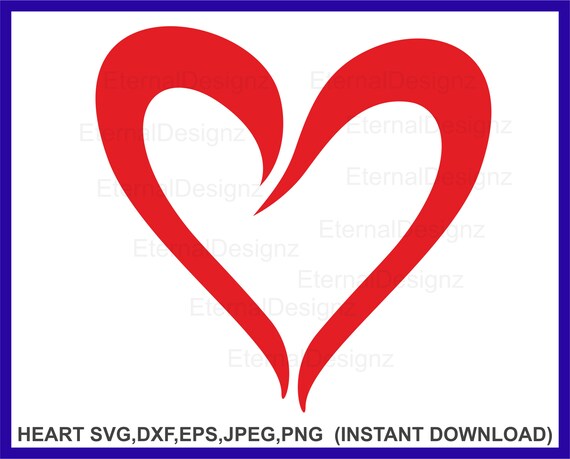 Stylish Heart svg dxf eps png Heart clip art Digital | Etsy