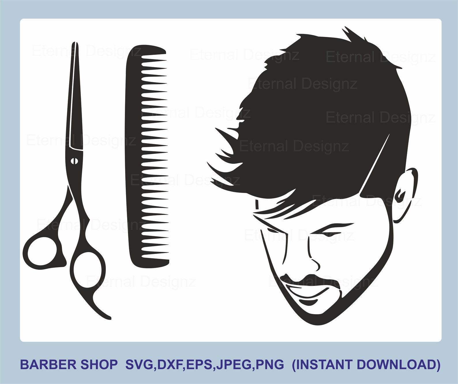 Barber Svg, Dxf, Eps, Png, Clip Art Digital Download Cricut, Silhouette ...