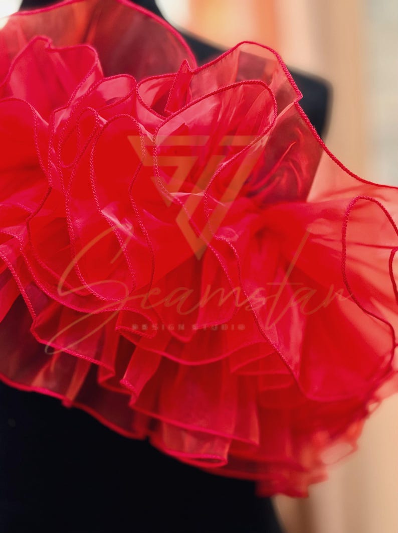 Pleated Ruffled Organza Lace Trim by the Yard - Red - Etsy