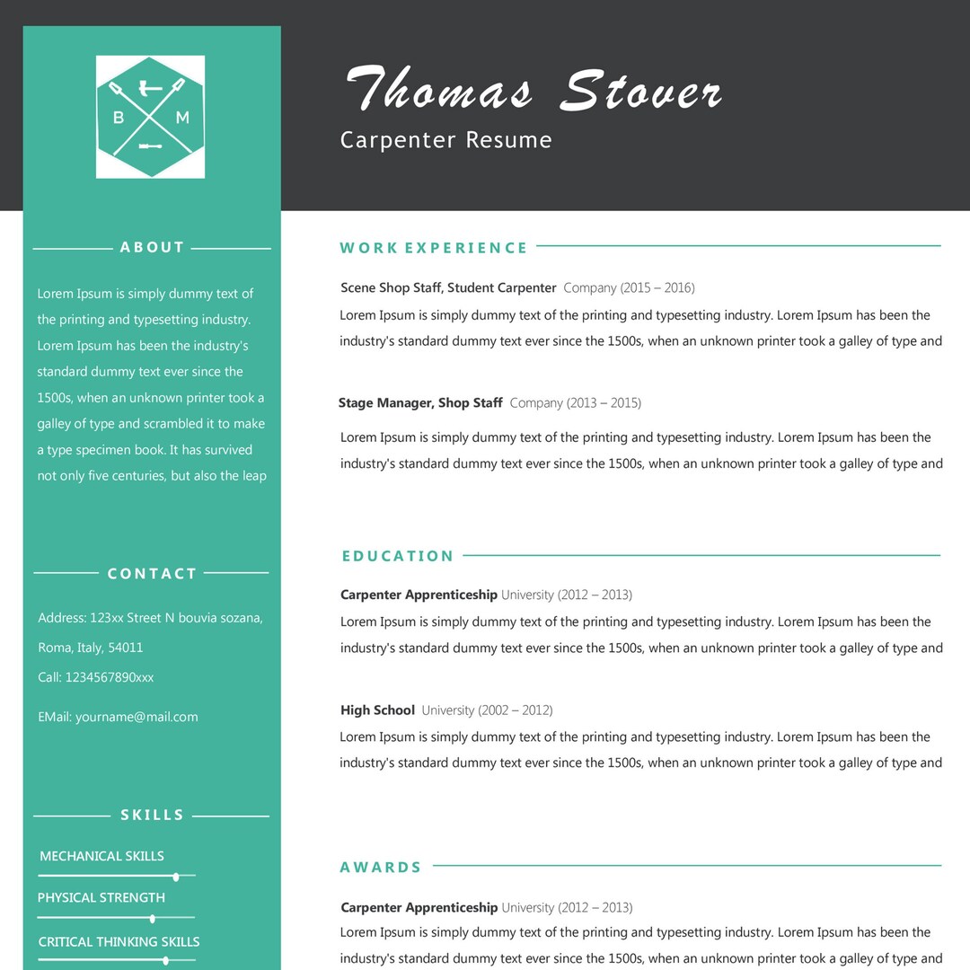 Professional Resume Template Word| Cover Letter Word| Modern and ...