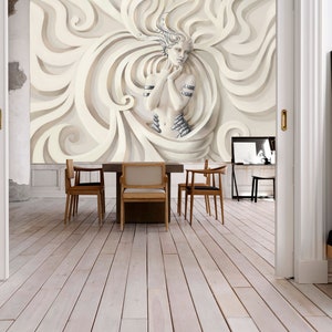 3d Medusa Wallpaper Removable Mural Modern Peel & Stick Abstract Mural ...
