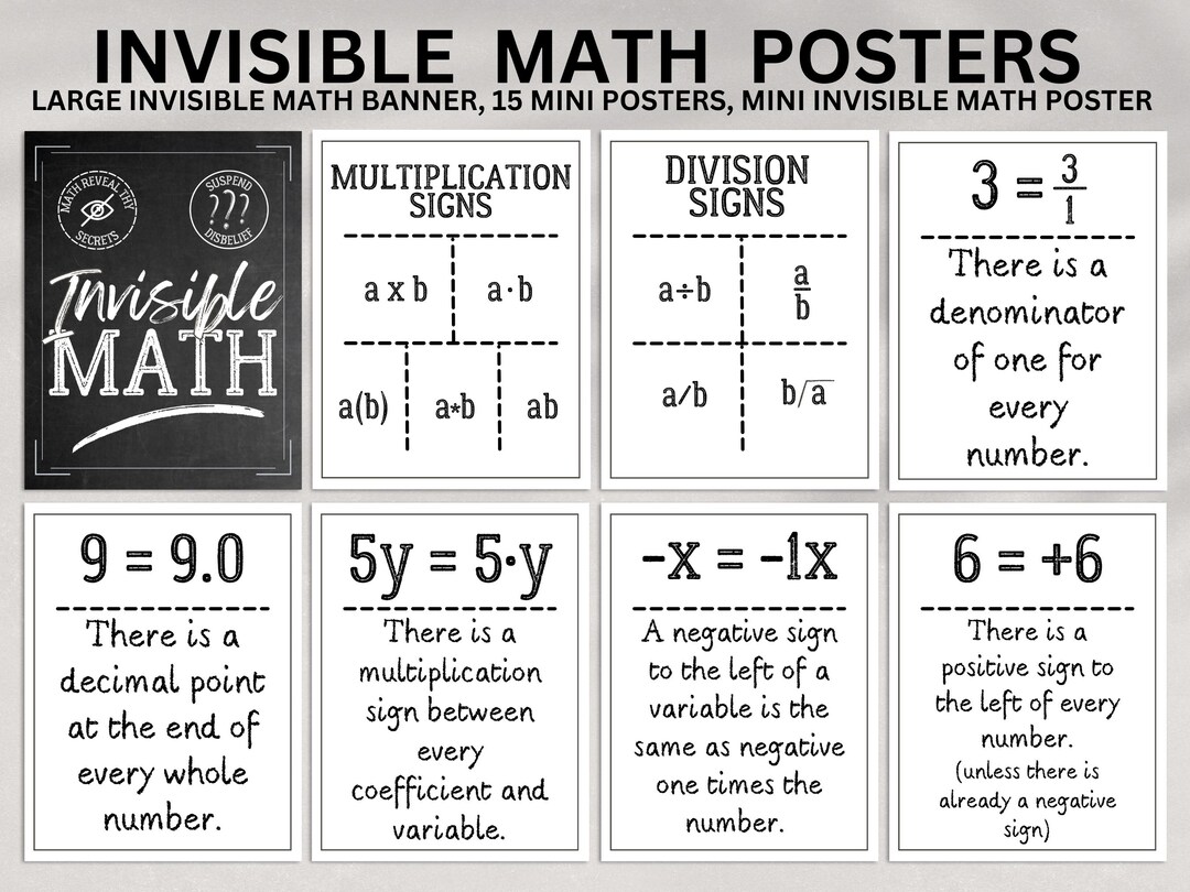 Invisible Math Posters, Math Classroom, Decor, Display, High School ...