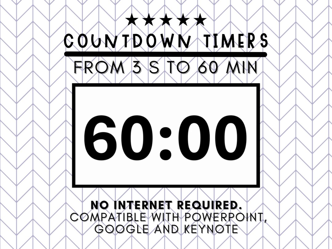 Video Countdown Timers (white) - for Powerpoint, Google Slides, Keynote ...