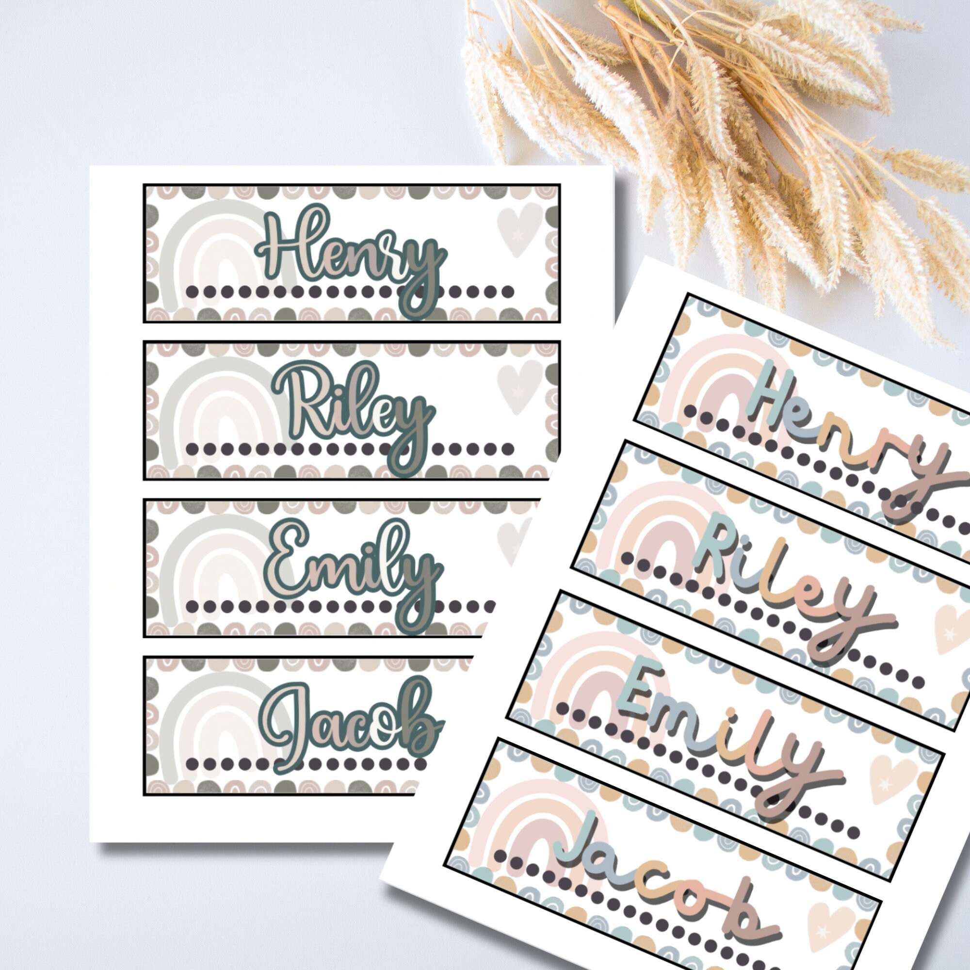 Editable Student Desk Name Tags: Boho Classroom Decor (digital Download ...