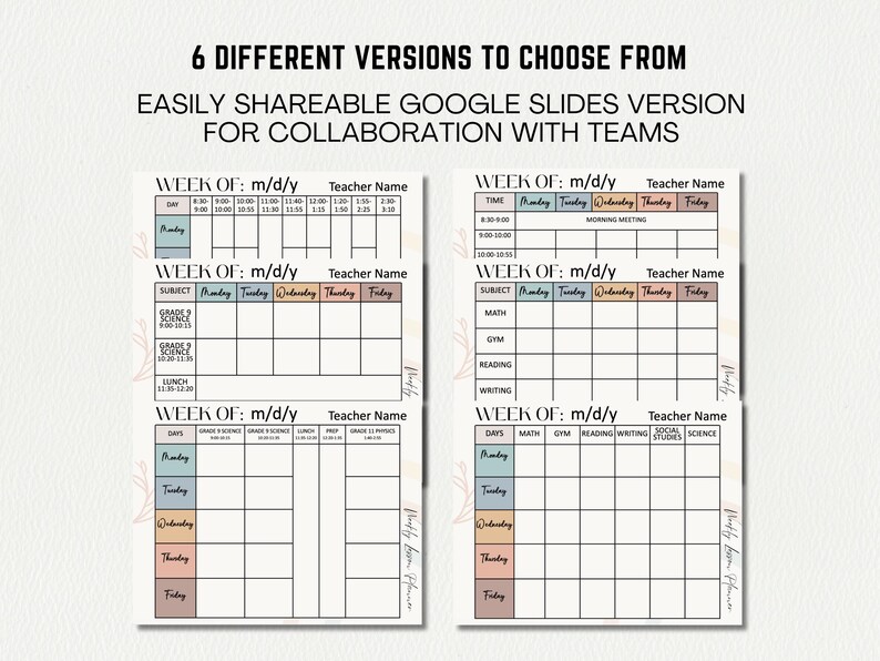 Digital Teacher Planner, Lesson Planner, Weekly Teacher Planner ...