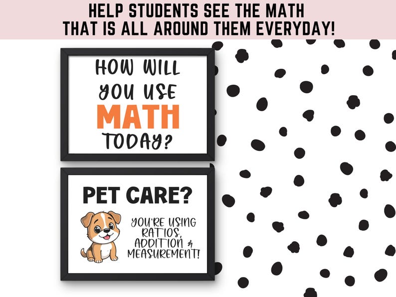 Real-world Math Bulletin Board Kit, Math is Everywhere! Poster Set, PDF ...