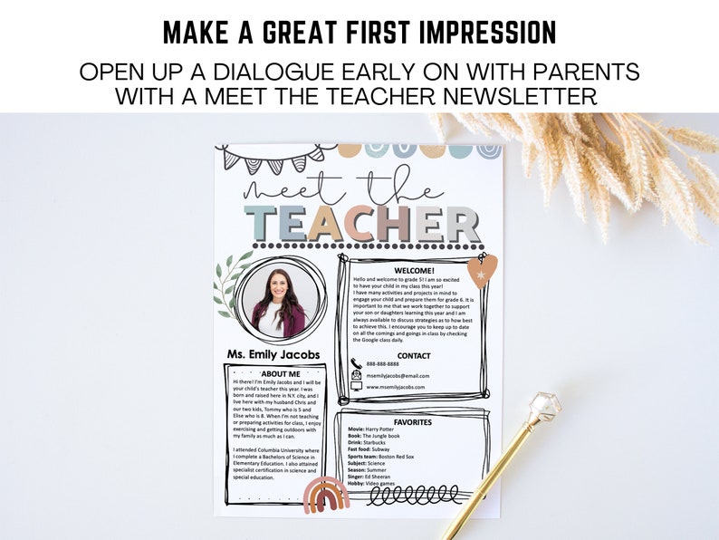 Meet the Teacher Editable Template, Back to School Welcome Letter ...