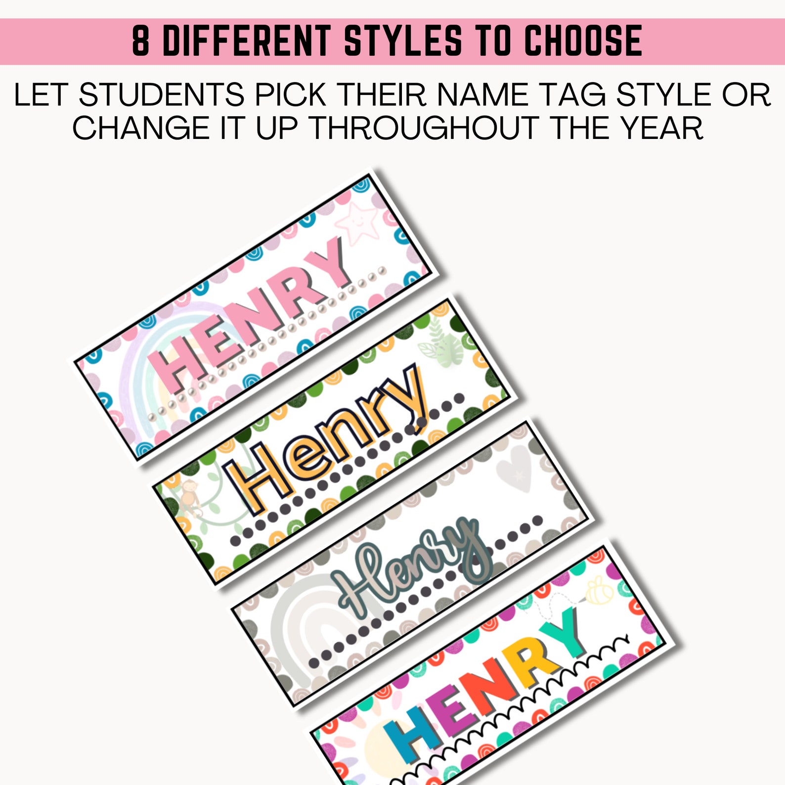 Editable Student Desk Name Tags: Boho Classroom Decor (digital Download ...