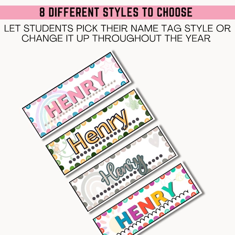 Editable Student Desk Name Tags: Boho Classroom Decor (digital Download ...