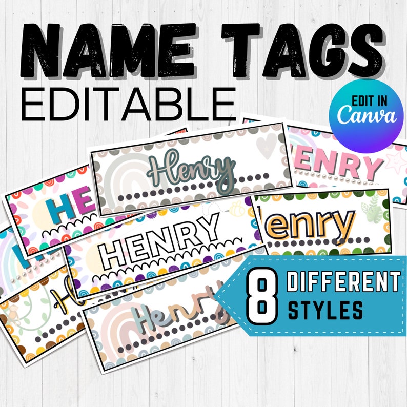 Editable Student Desk Name Tags: Boho Classroom Decor (digital Download ...