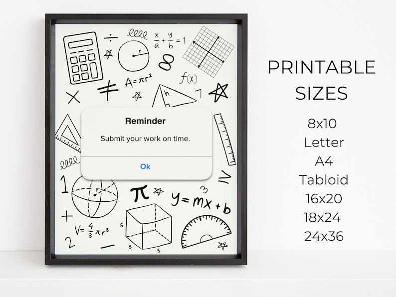 Math Reminder Posters: High School & Middle School Decor (digital ...