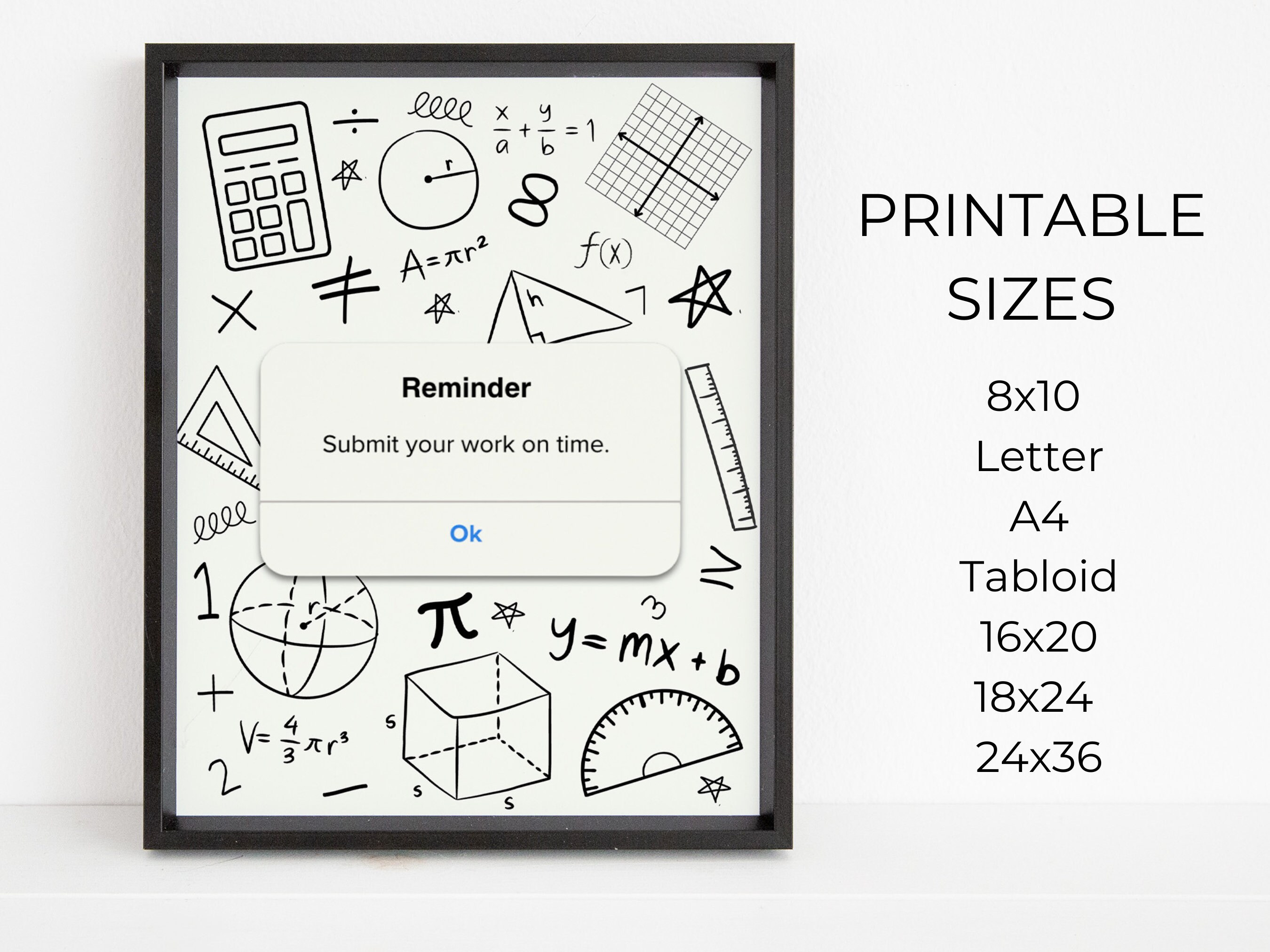 Math Reminder Posters: High School & Middle School Decor (digital ...