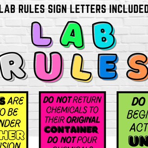 Science Lab Safety Rules Posters: Classroom Decor (PDF) - Etsy