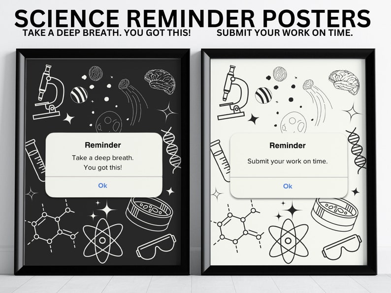 Science Reminder Posters Classroom Decor for High School and Middle ...