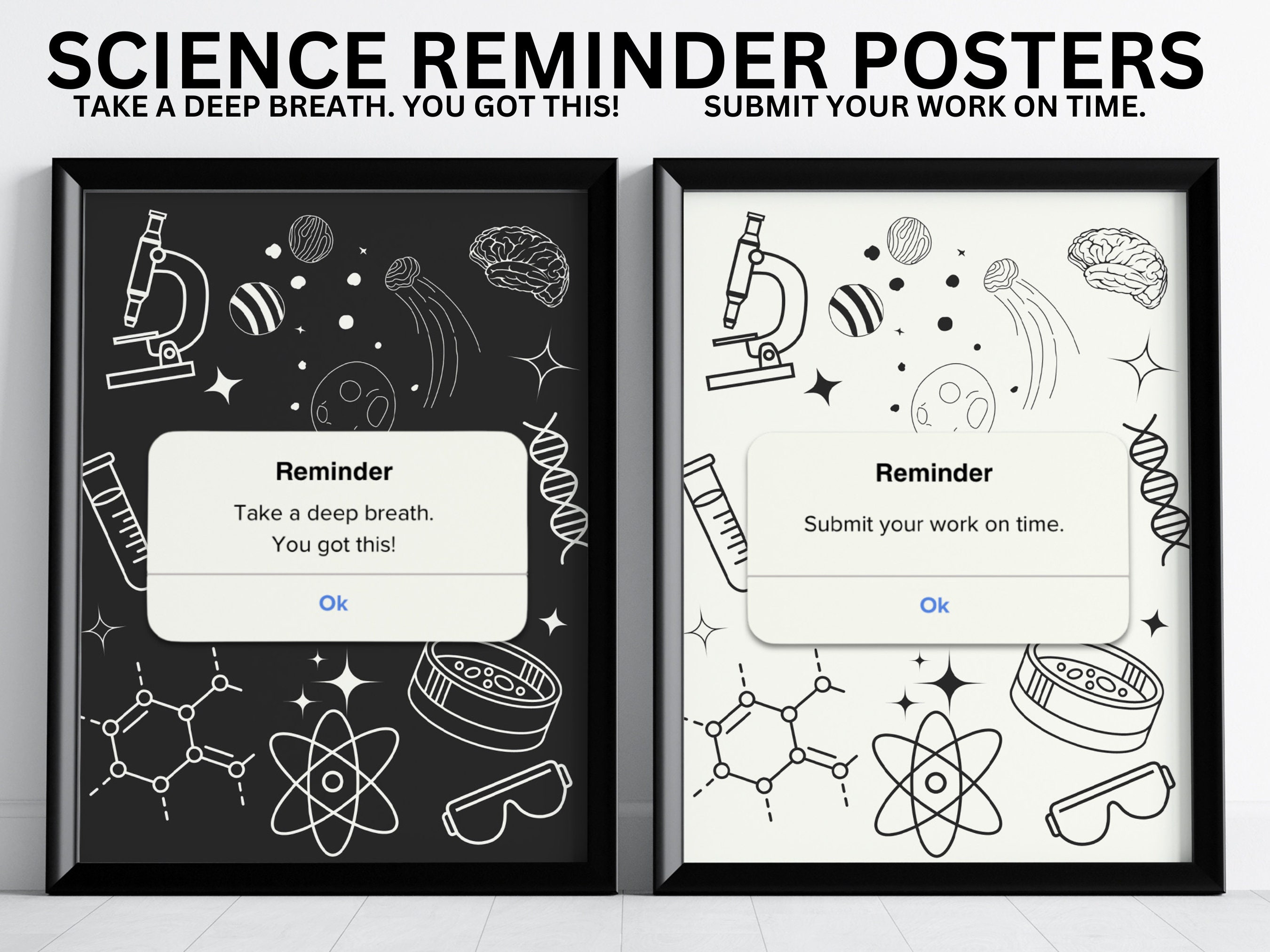 Science Reminder Posters Classroom Decor for High School and Middle ...