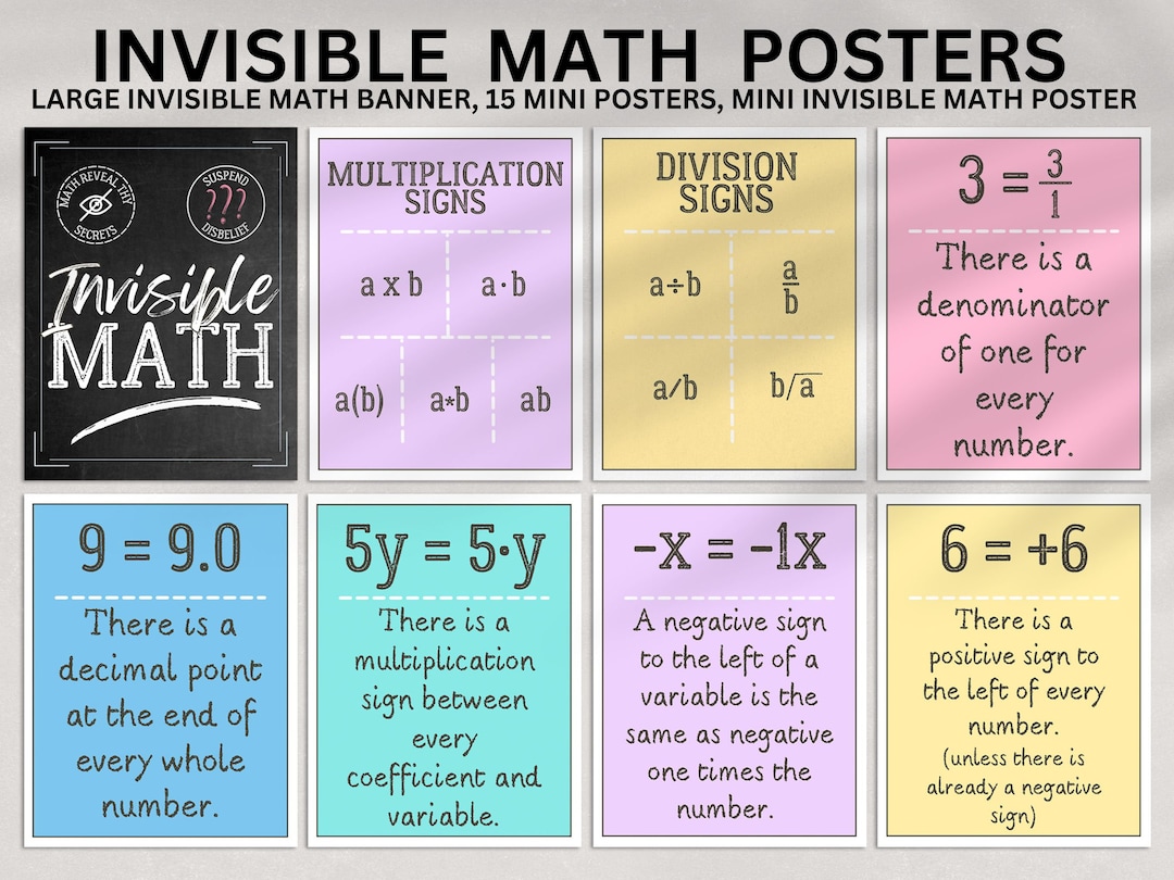 Invisible Math Posters, Math Classroom, Decor, Display, High School ...