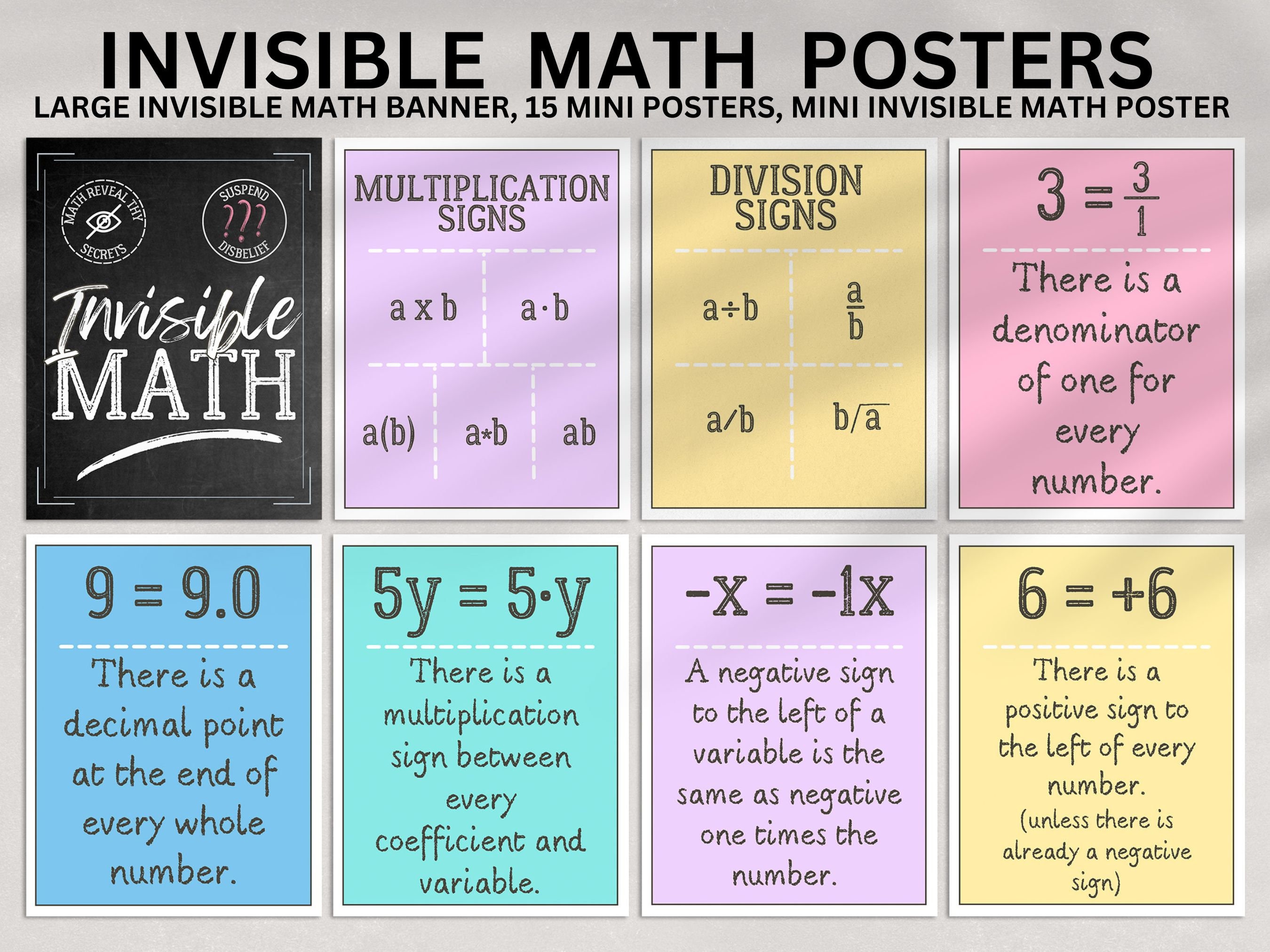 Invisible Math Posters, Math Classroom, Decor, Display, High School ...