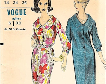 Vogue 6859, Vintage 1960s Sewing Pattern, Misses Button Front Blouse ...