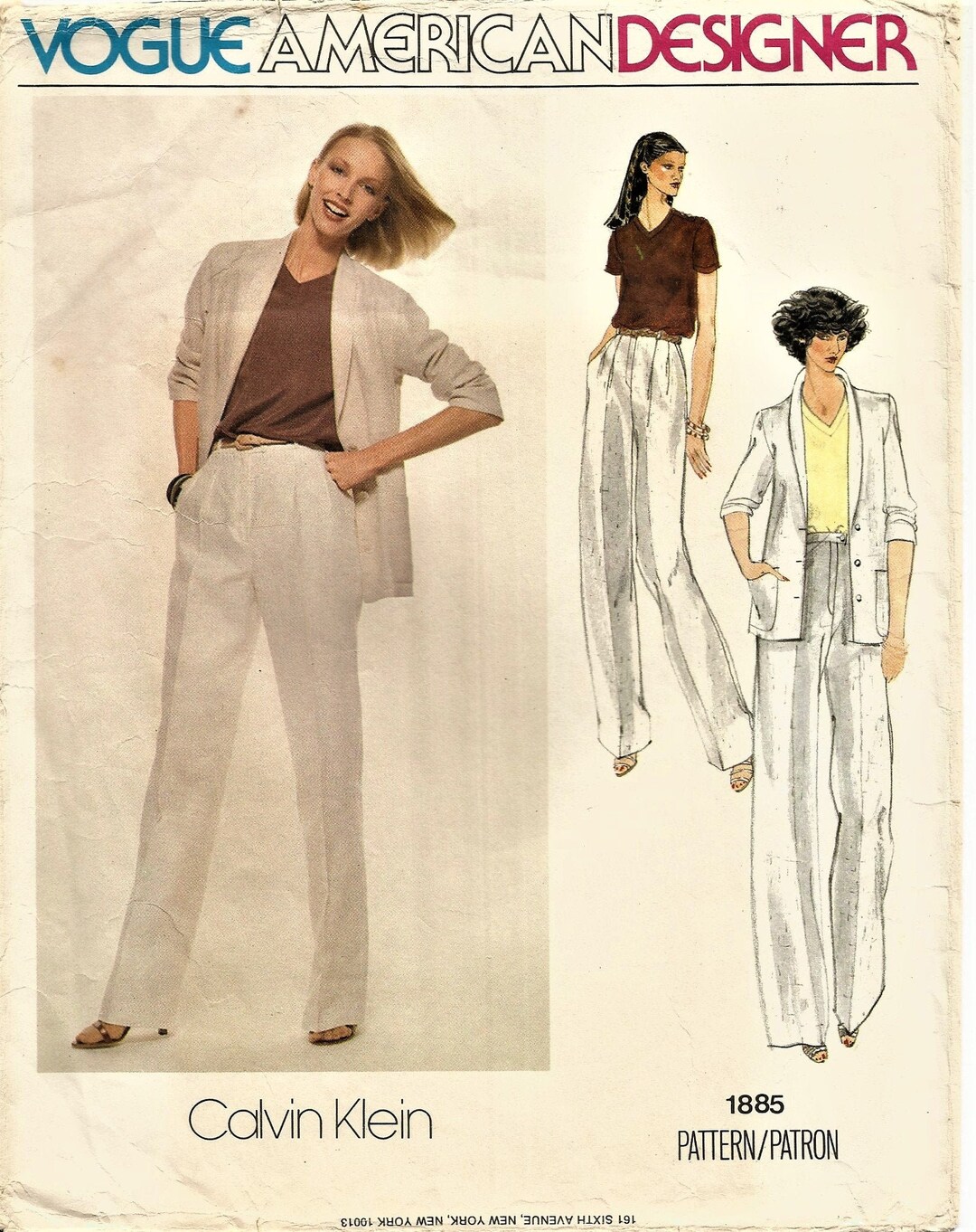 Vogue American Designer 1885 Vintage 1978 Sewing Pattern Calvin Klein ...