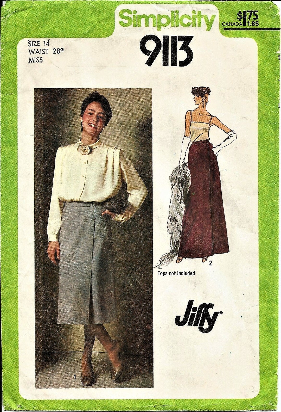 Simplicity 9113, Vintage 1979 Sewing Pattern, Misses Front Wrap Skirt ...