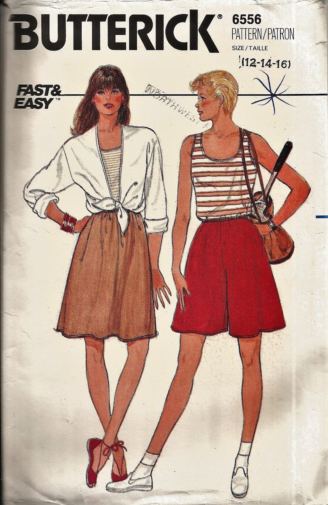 Butterick 6556, Vintage 1980s Sewing Pattern, Misses Summer Wardrobe ...