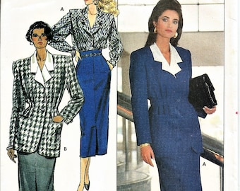 Butterick 6635 Vintage 1984 Sewing Pattern Women's Slim Straight Skirt ...