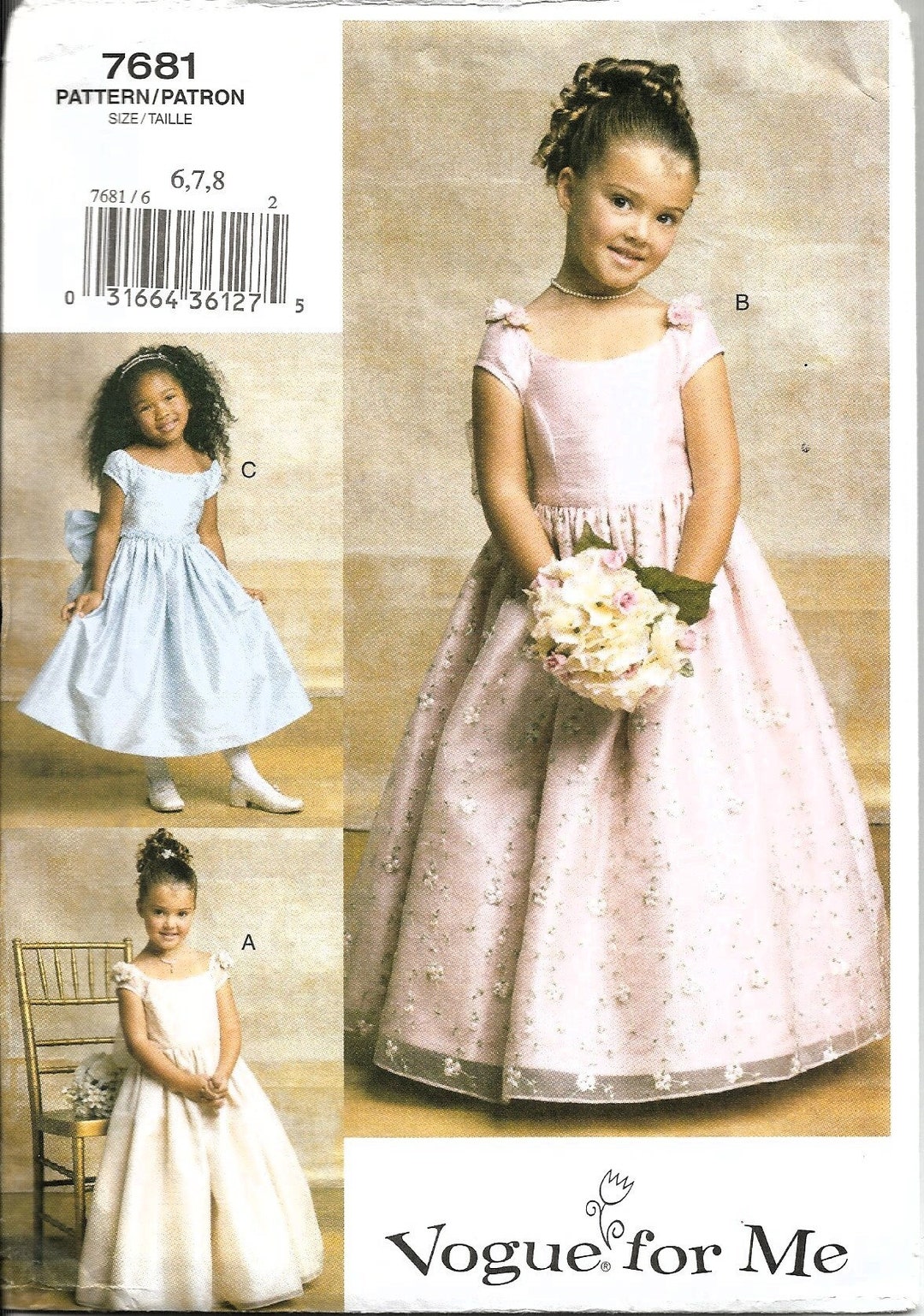 Vogue 7681, Vintage 2003 Sewing Pattern, Vogue for Me Girls/childs ...