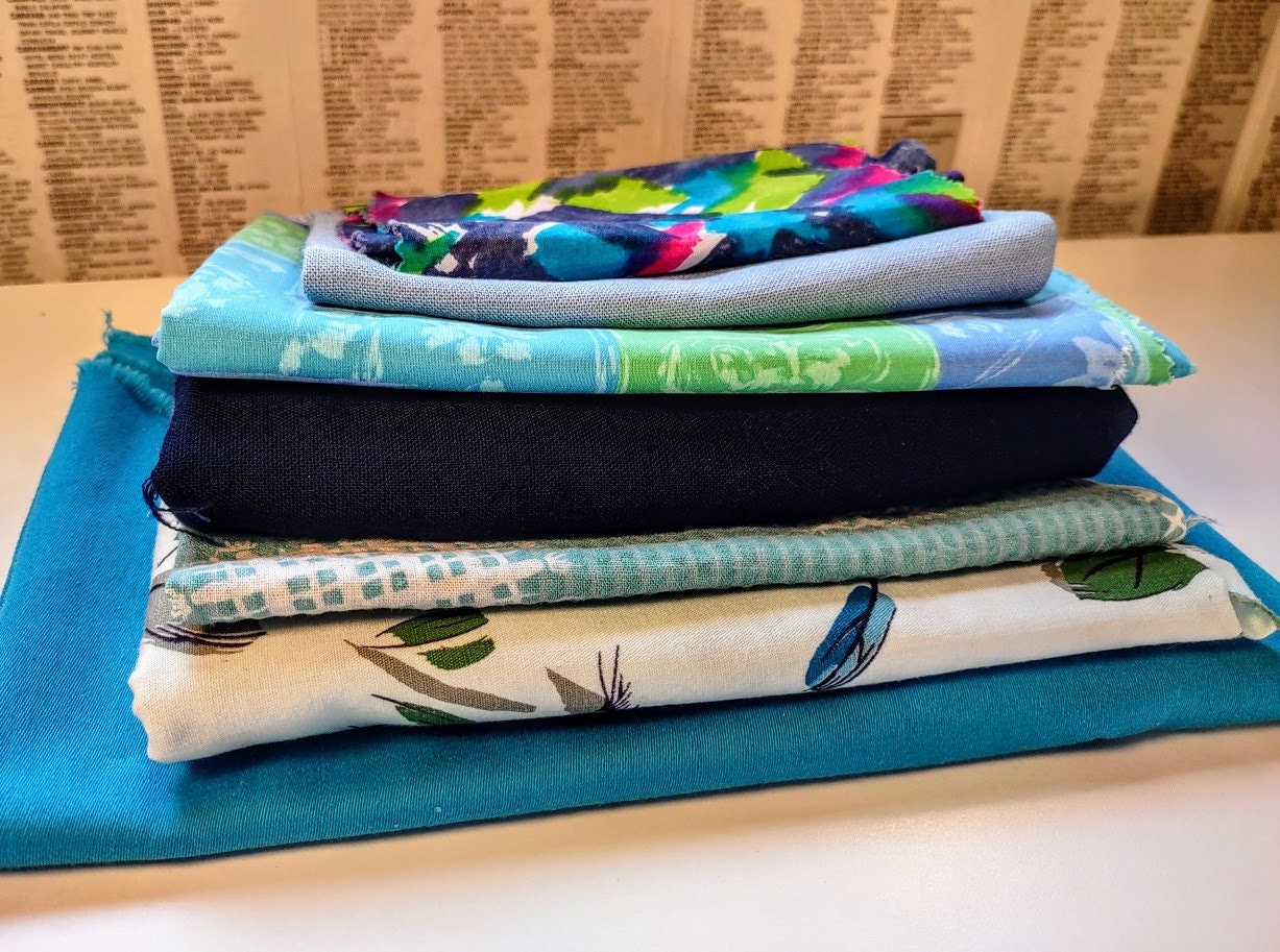 Vintage 1950s 1980s Shades of Blue Fabric Remnants/yardage - Etsy