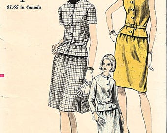 Vogue 6859, Vintage 1960s Sewing Pattern, Misses Button Front Blouse ...