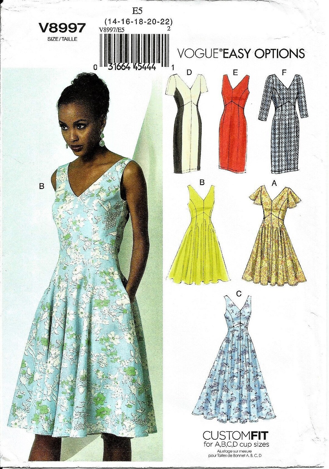 Vogue 8997 Vintage 2014 Sewing Pattern Misses Dress With - Etsy