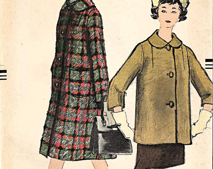 Vogue 1627, Vintage 1958 Sewing Pattern, Misses or Teen Coat or Jacket ...