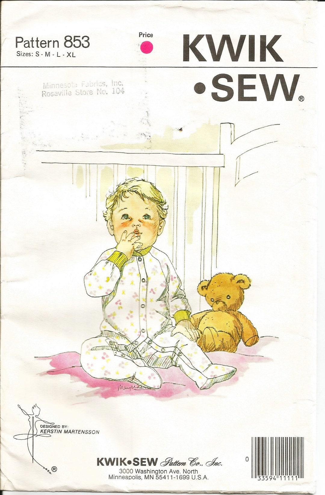 Kwik Sew 853, Vintage 1977 Sewing Pattern, Baby's Knit Sleeper, Ribbing ...